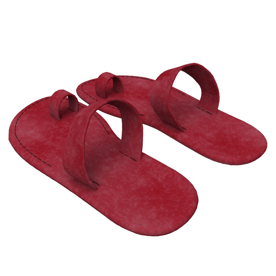 3D leather slippers model - TurboSquid 1617746