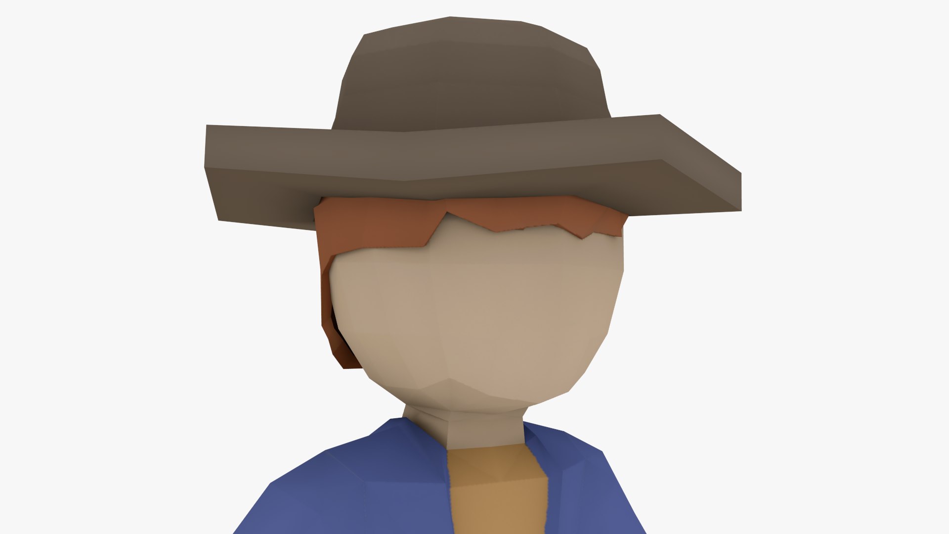 flat character 3d obj