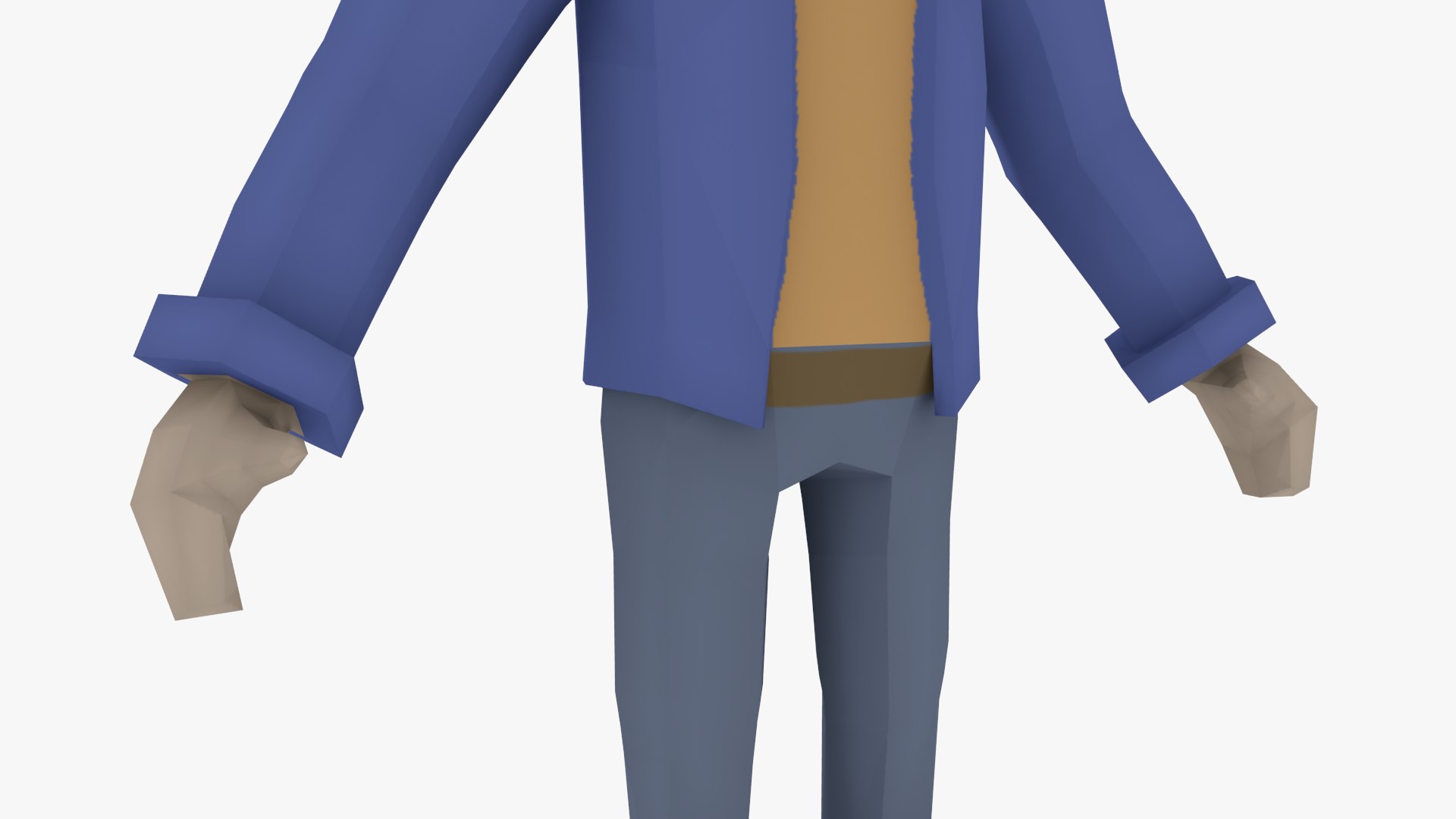 flat character 3d obj