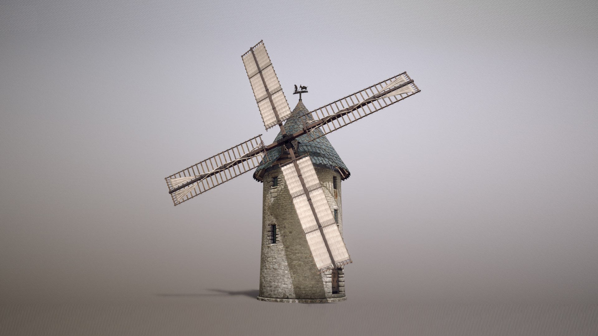 3D France Windmill Largny-sur-Automne - TurboSquid 2032525