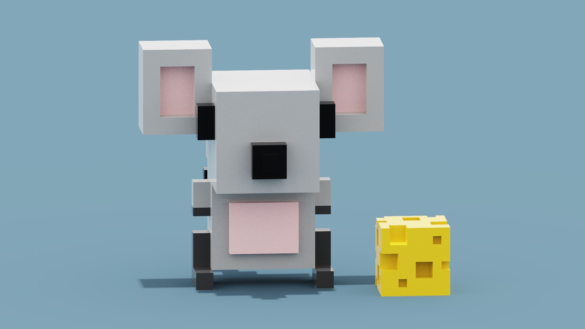3D Voxel Mouse And Cheese - TurboSquid 1916077