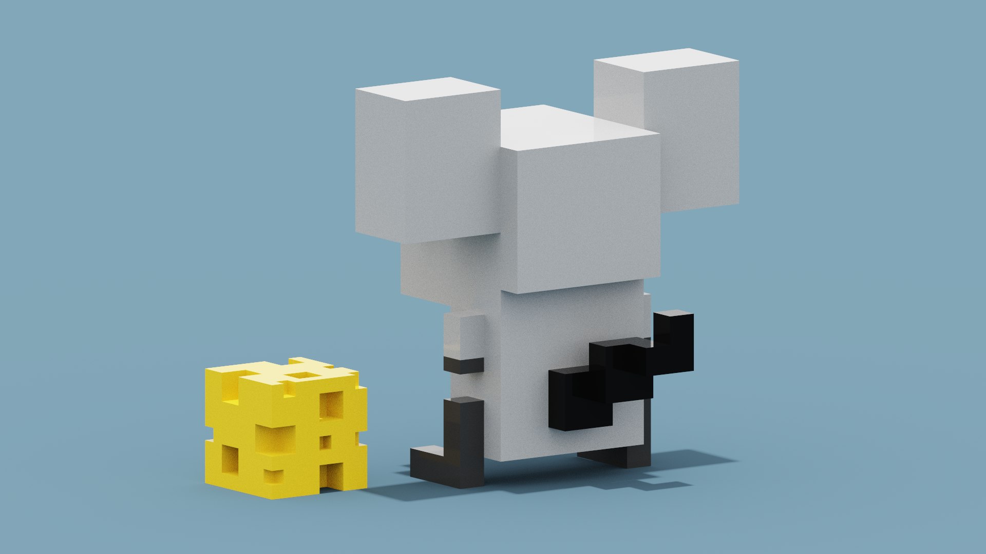 3D Voxel Mouse And Cheese - TurboSquid 1916077