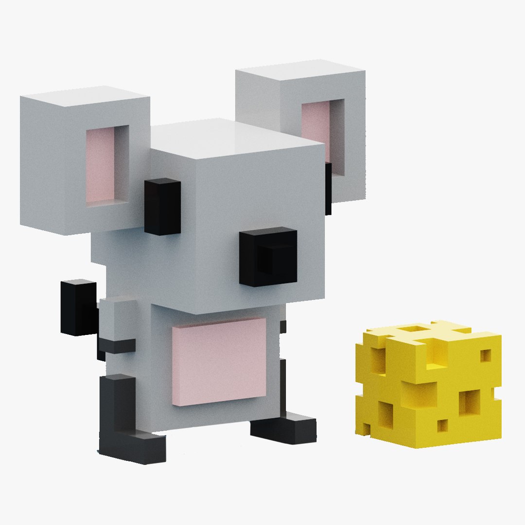 3D Voxel Mouse And Cheese - TurboSquid 1916077