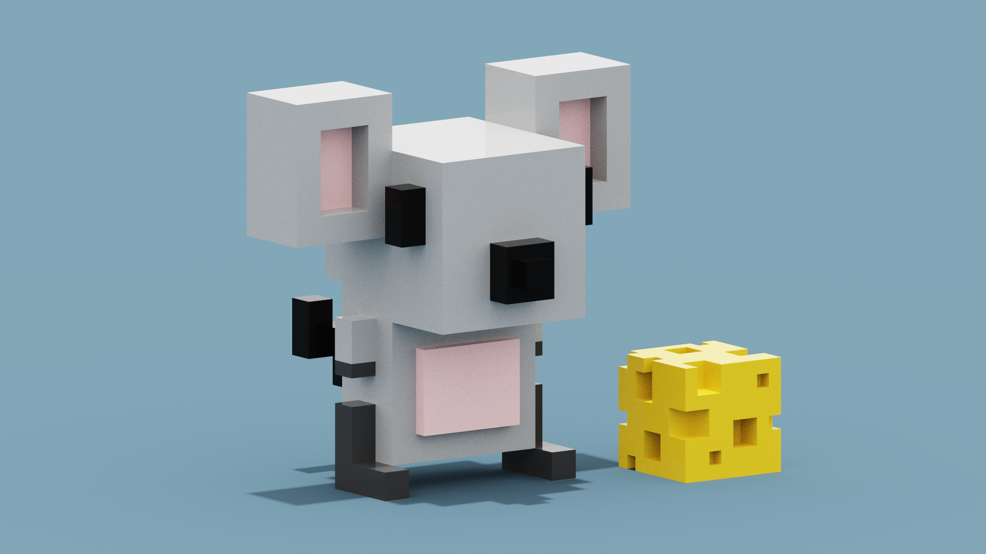 3D Voxel Mouse And Cheese - TurboSquid 1916077