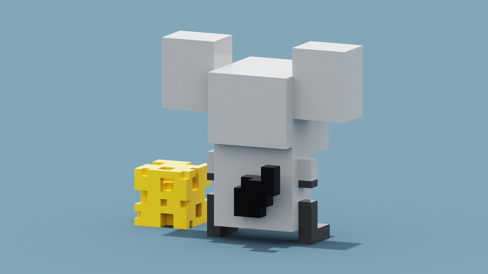 3D Voxel Mouse And Cheese - TurboSquid 1916077