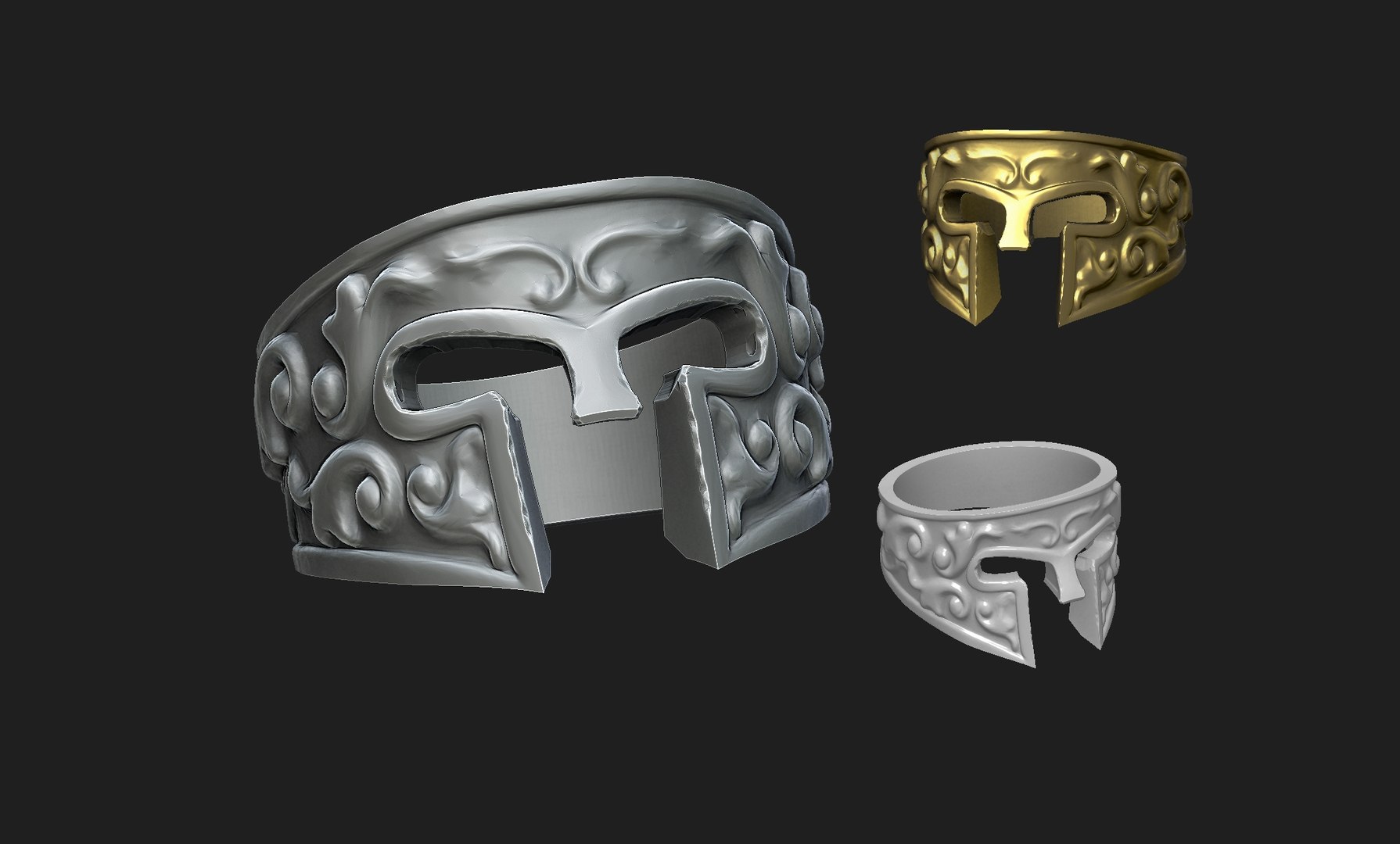 Spartan Helmet Ring Model - TurboSquid 2212093