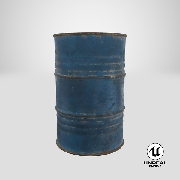 3D Metal Barrel Rusty Blue model - TurboSquid 1904910