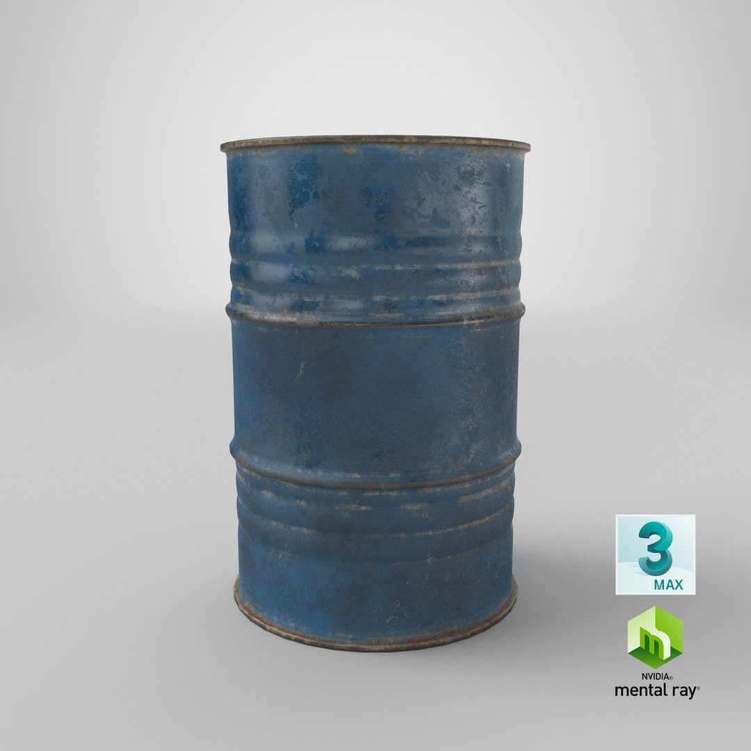 3D Metal Barrel Rusty Blue Model - TurboSquid 1904910