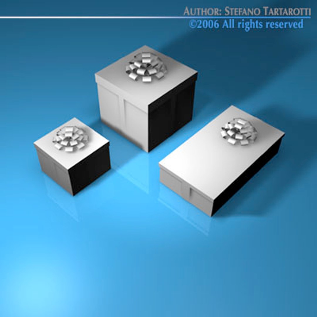 3d Open Gift Box Model