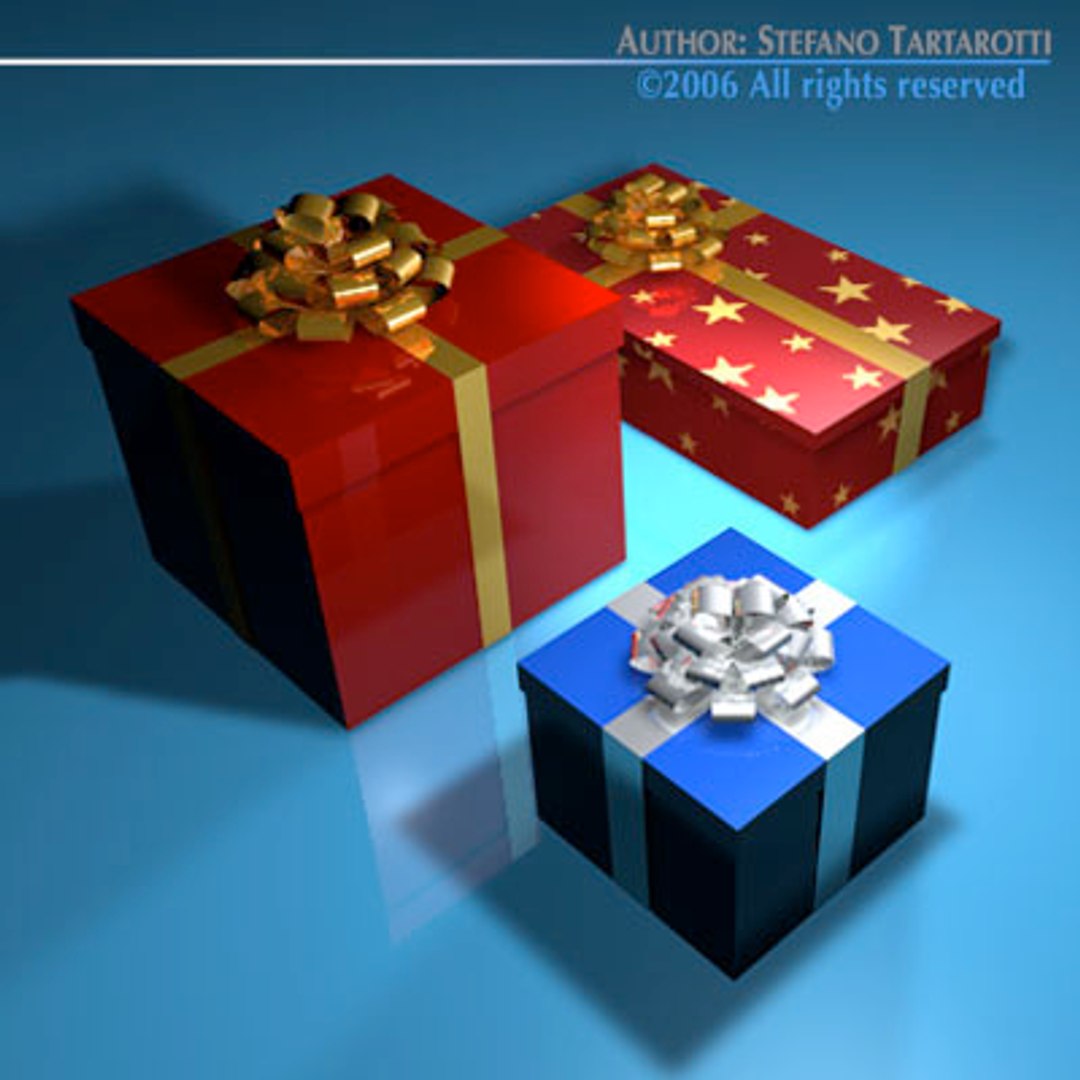 3d Open Gift Box Model