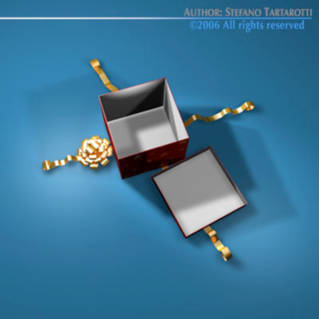 3d Open Gift Box Model