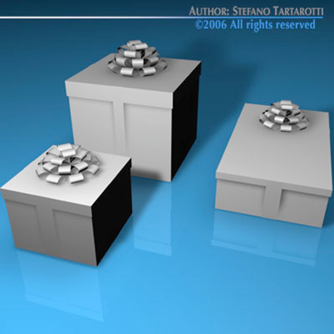 3d Open Gift Box Model