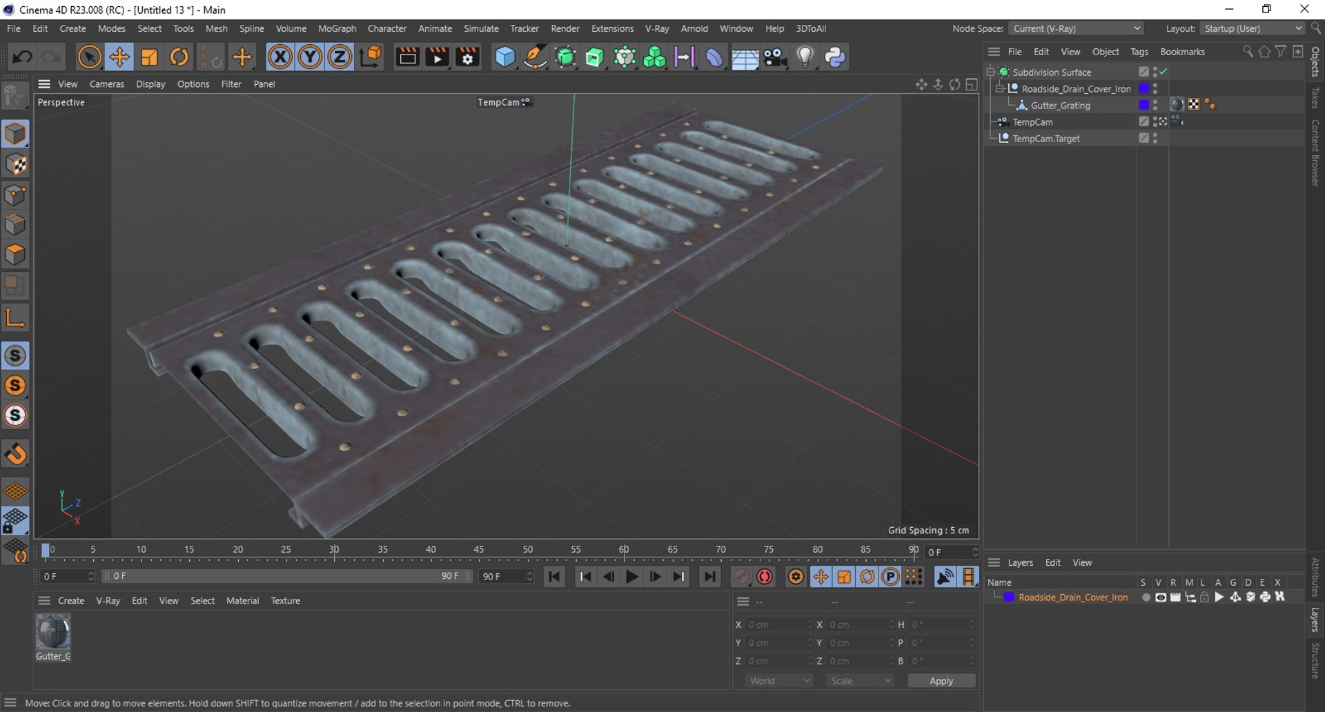 3D Roadside Drain Cover Iron Model - TurboSquid 2282330