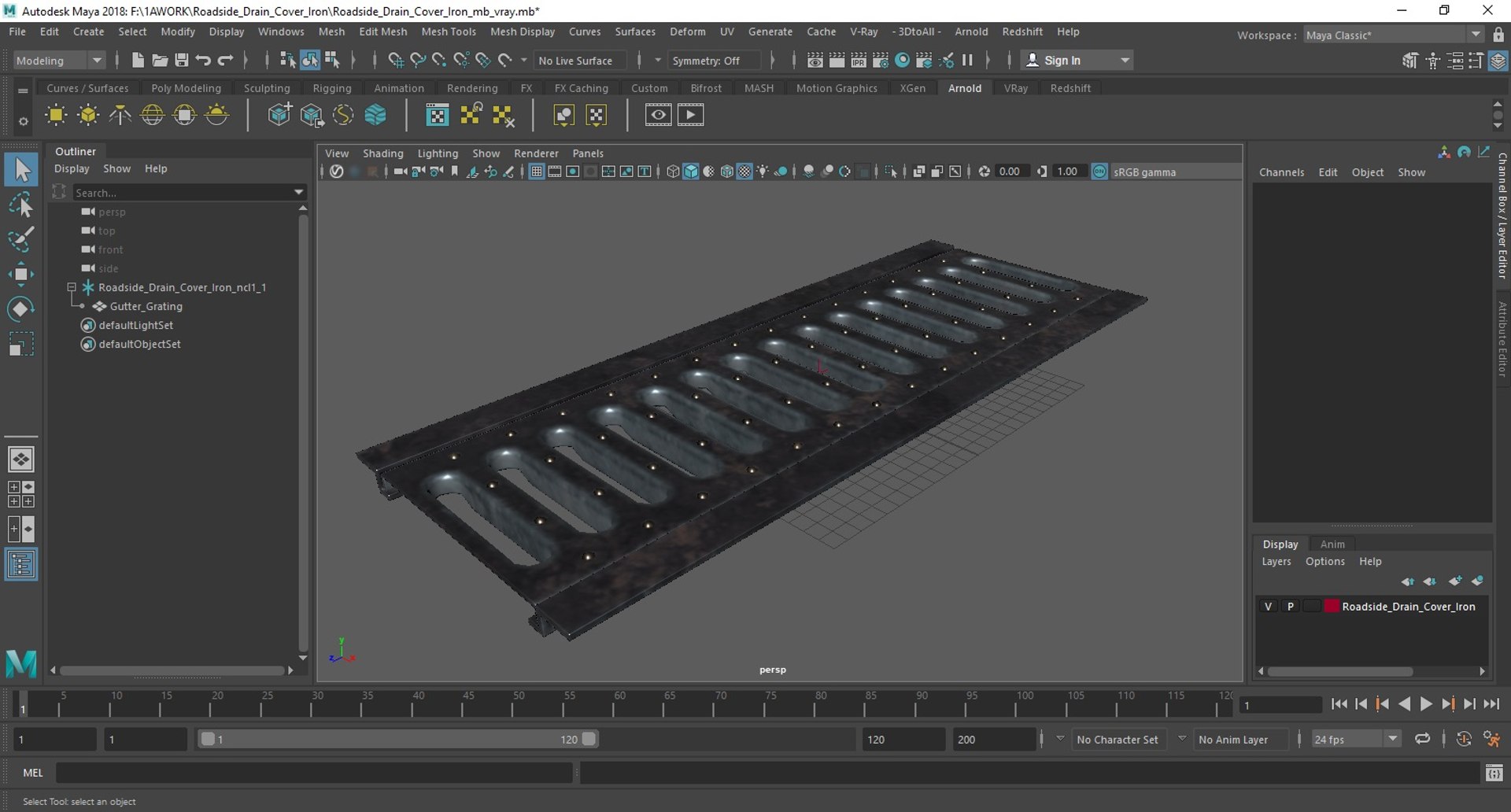 3D Roadside Drain Cover Iron Model - TurboSquid 2282330