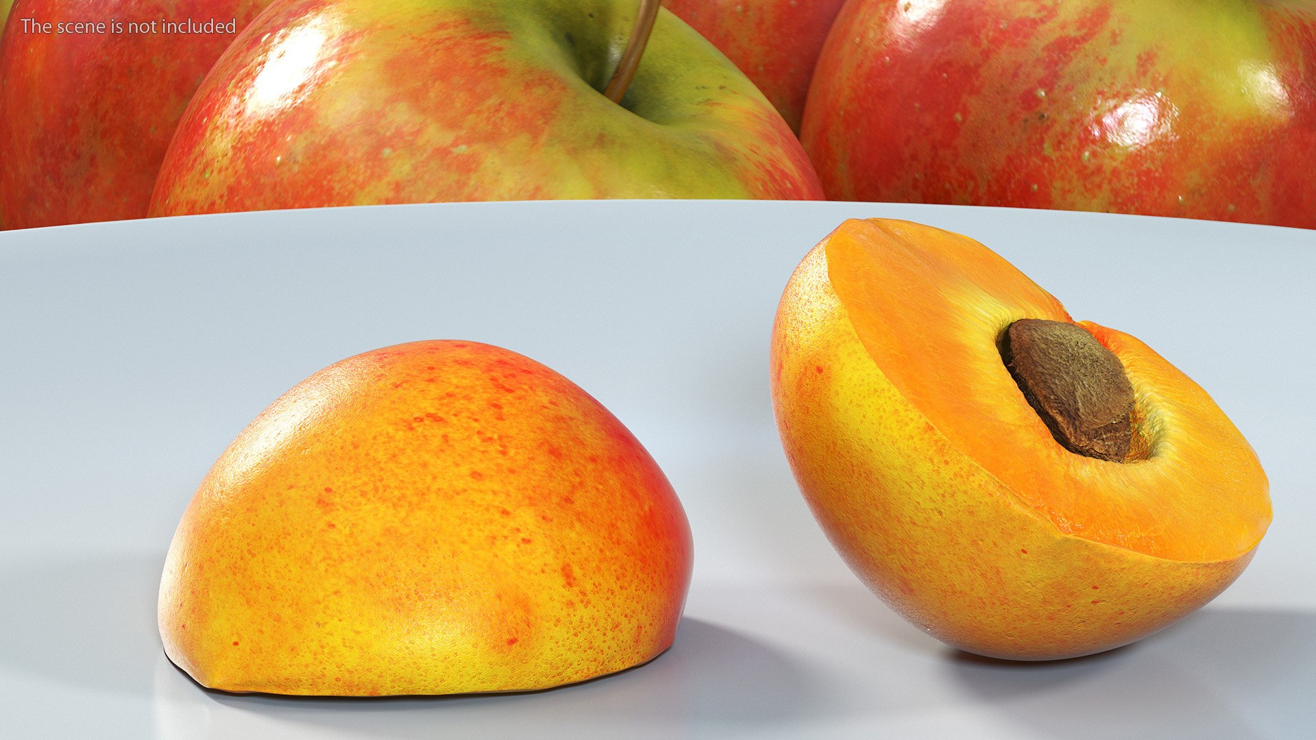 Half Of Apricot 3D Model - TurboSquid 2061230