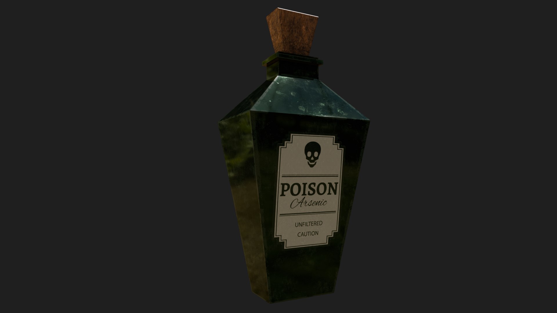Green Poison Bottle - Low Poly 3D Model - TurboSquid 2235356