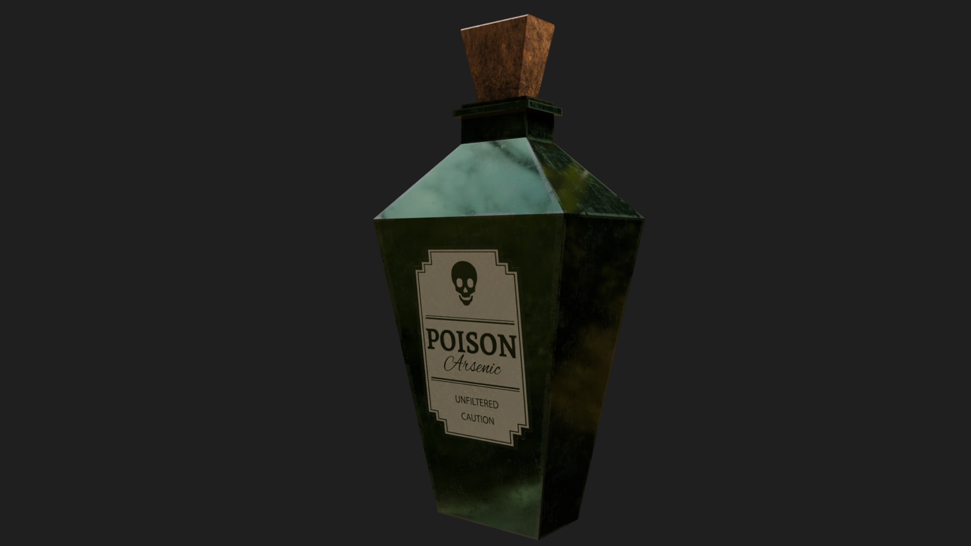 Green Poison Bottle - Low Poly 3D Model - TurboSquid 2235356