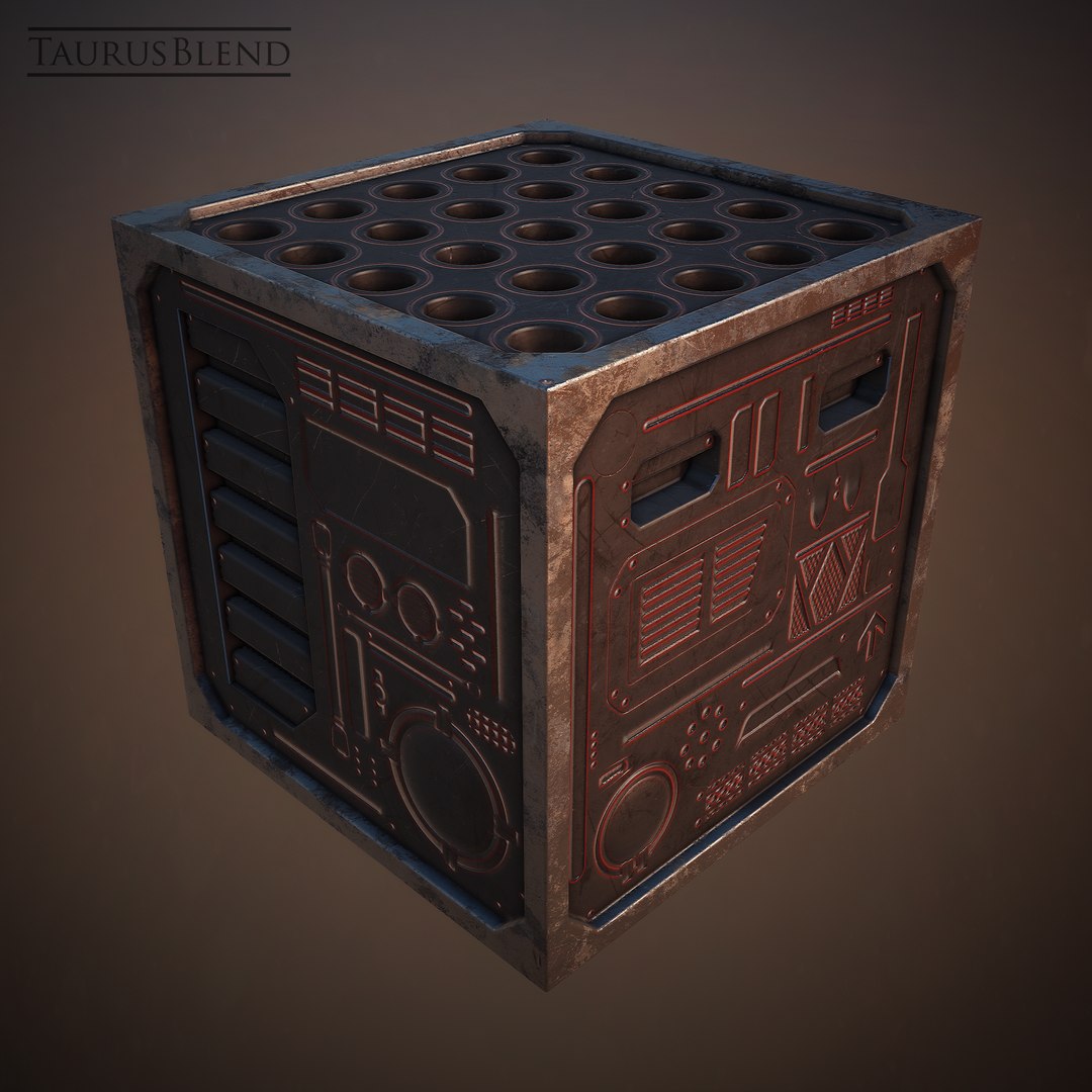 3d Futuristic Steel Crate
