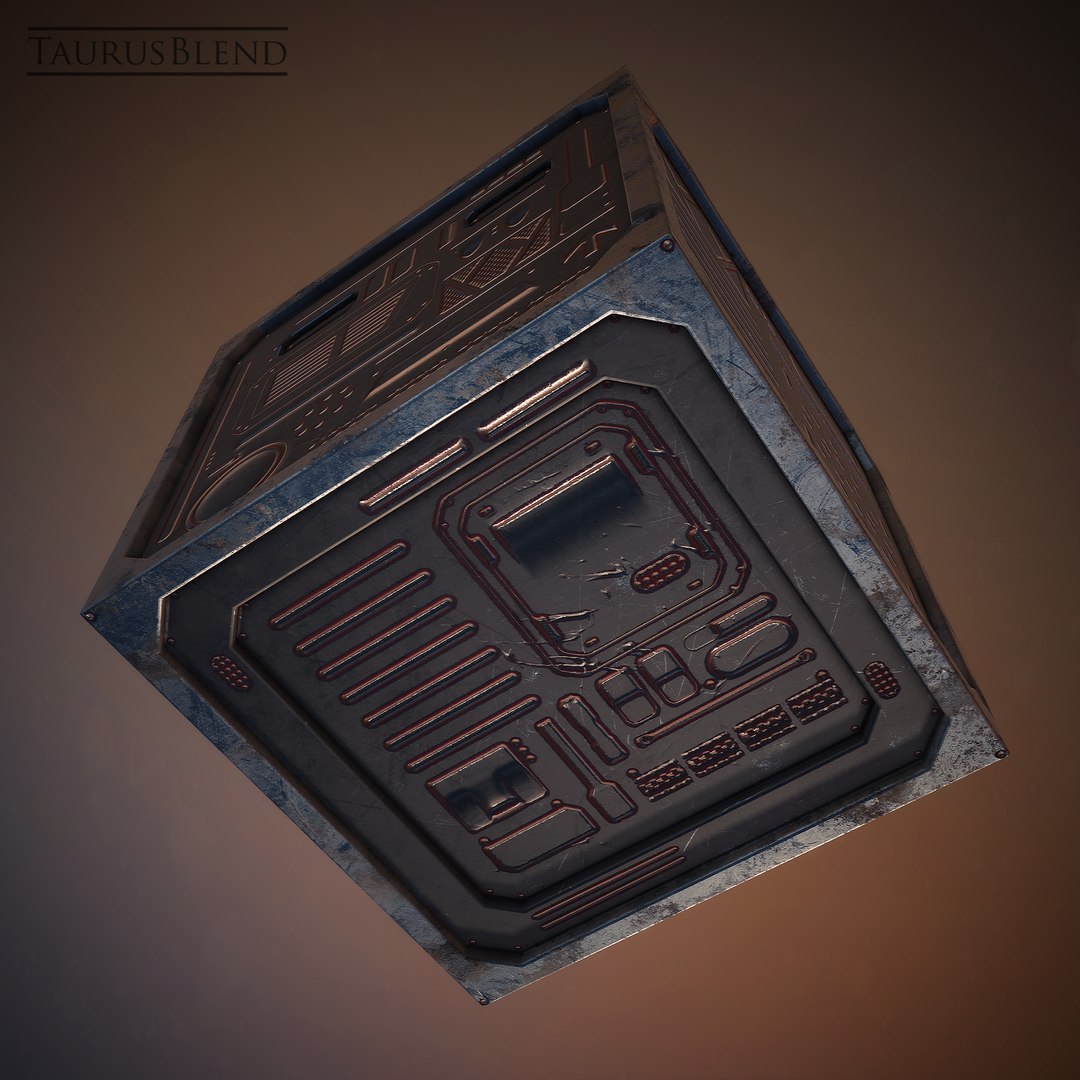 3d Futuristic Steel Crate