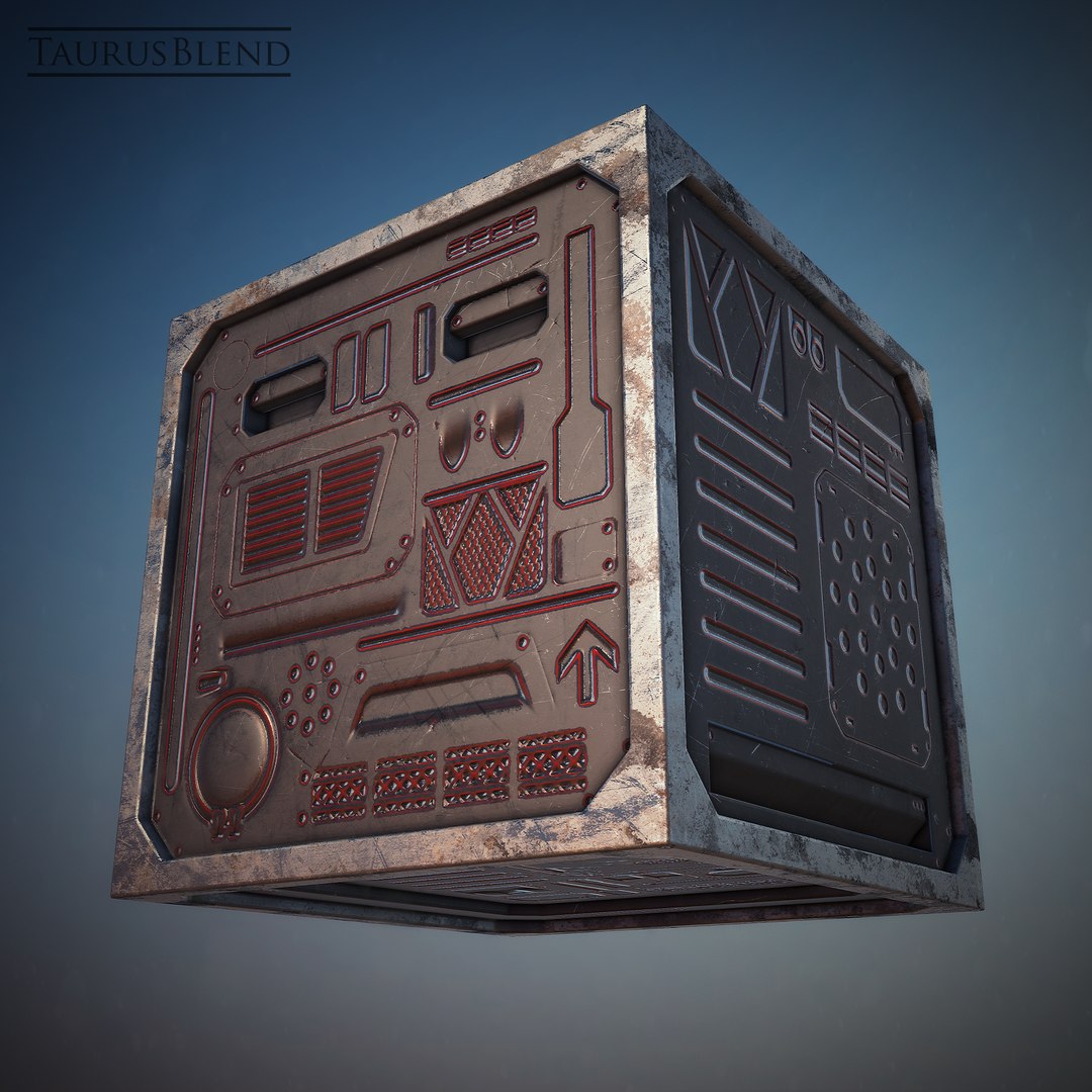 3d Futuristic Steel Crate
