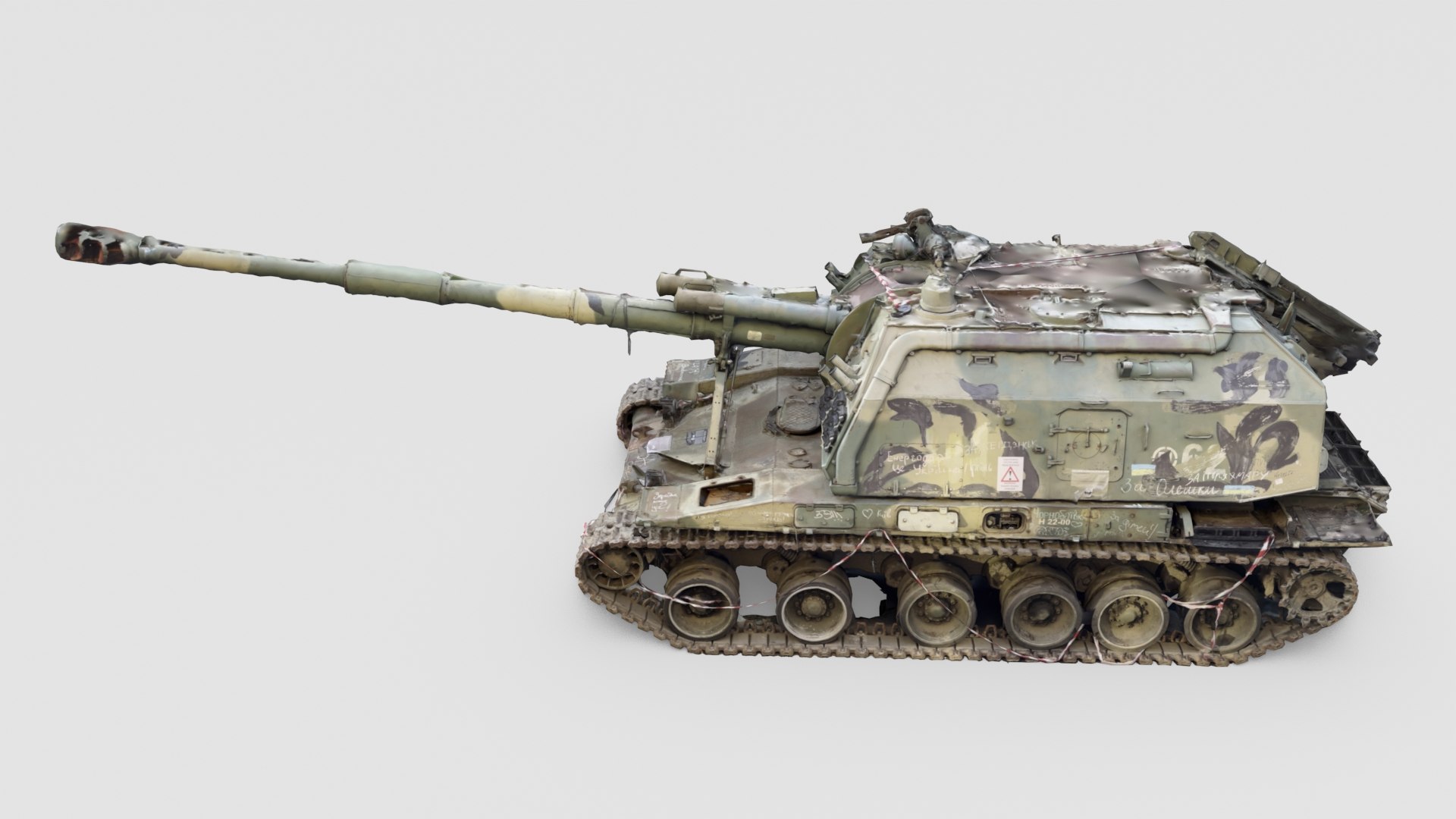 Destroyed 2S19 Msta 152 Mm Self-propelled Howitzer M1990 Farm 3D Model ...