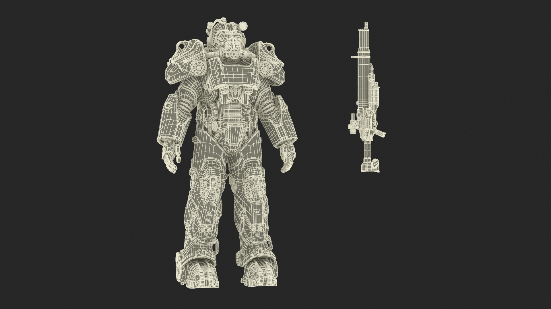 Fallout Power Armor T 60 With Rifle 3D Model - TurboSquid 2252130