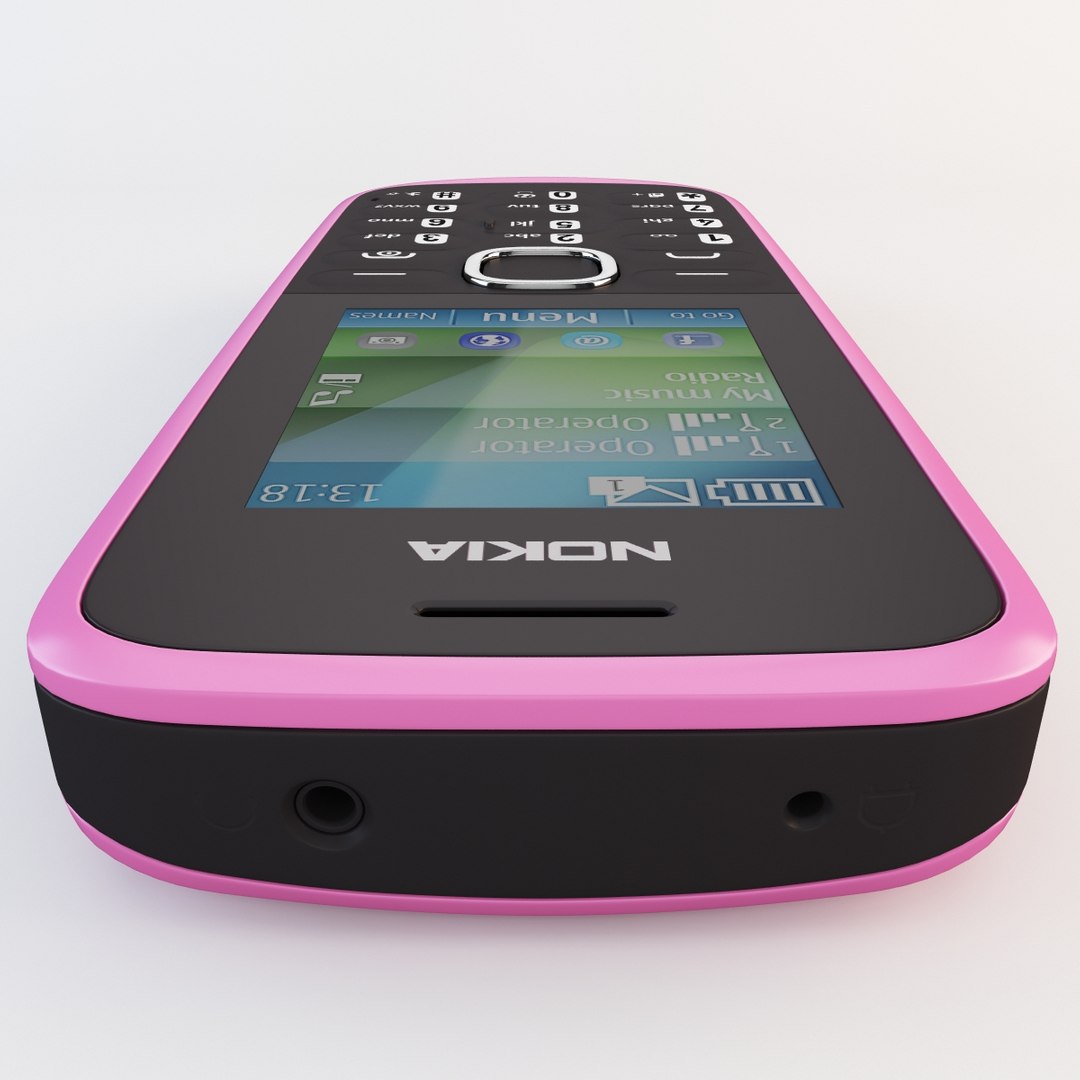 pink nokia 110 cellphone 3d obj