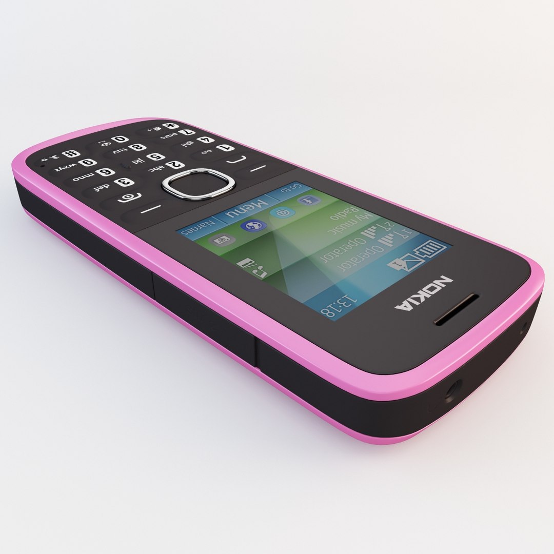 pink nokia 110 cellphone 3d obj