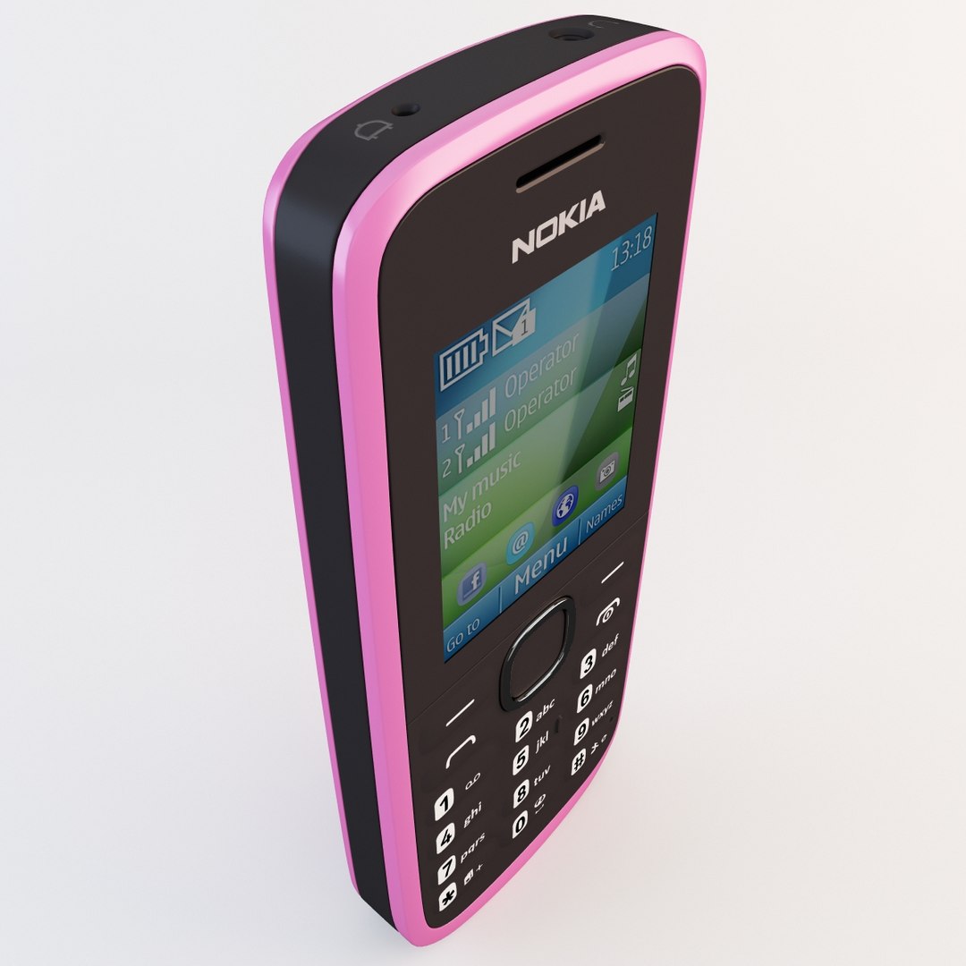 pink nokia 110 cellphone 3d obj