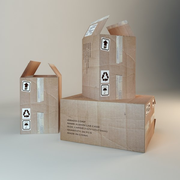 3d model box board carton