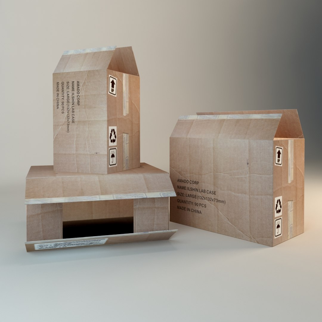 3d model box board carton