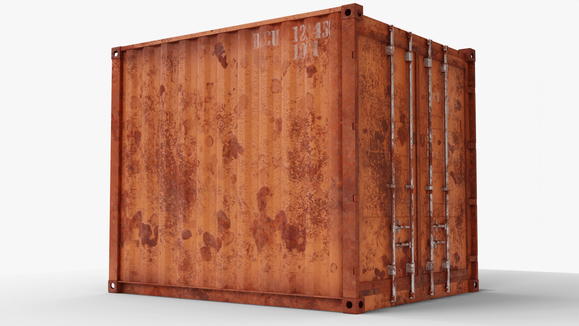 3D 10Ft Cargo Container - Orange - Rusted Model - TurboSquid 1923163