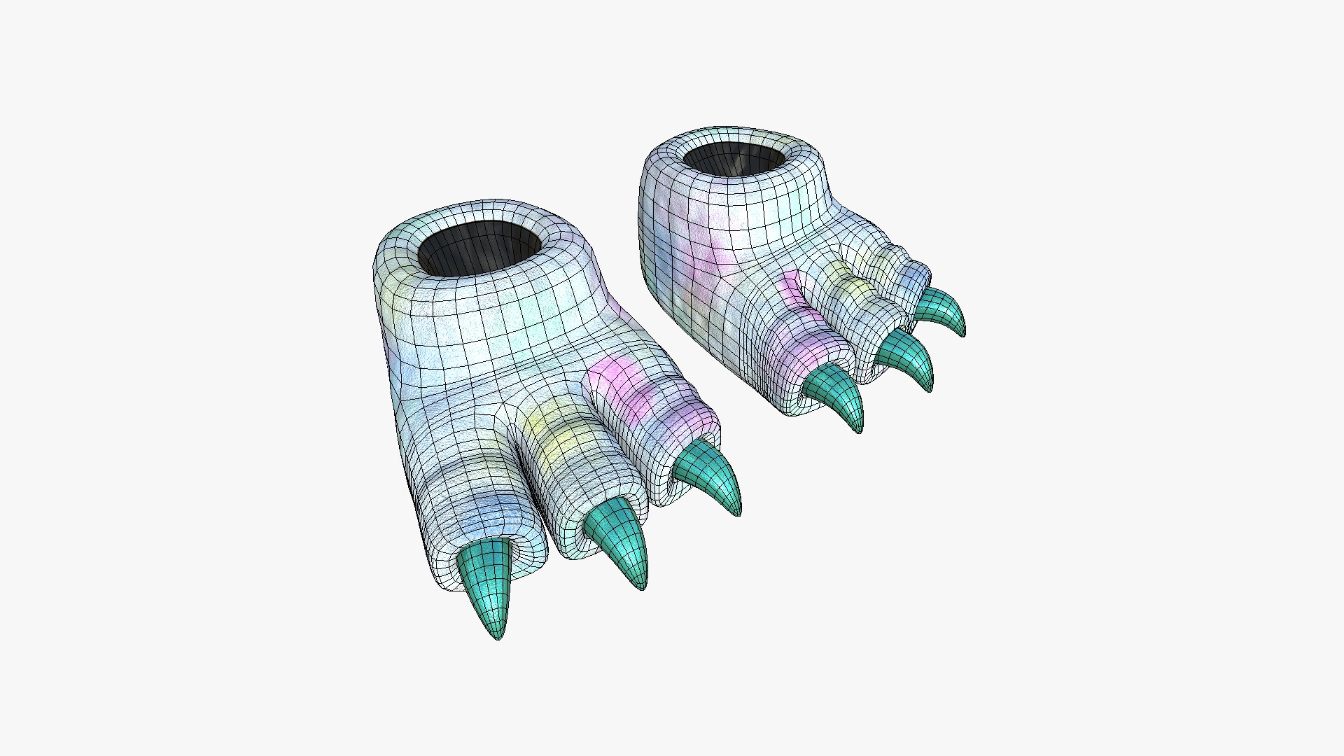 3D Slippers G10 Colored Dino Paw - Costume Character Design ...