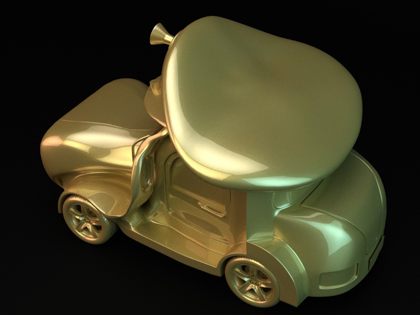 Free Golden Car Concept 3d Model