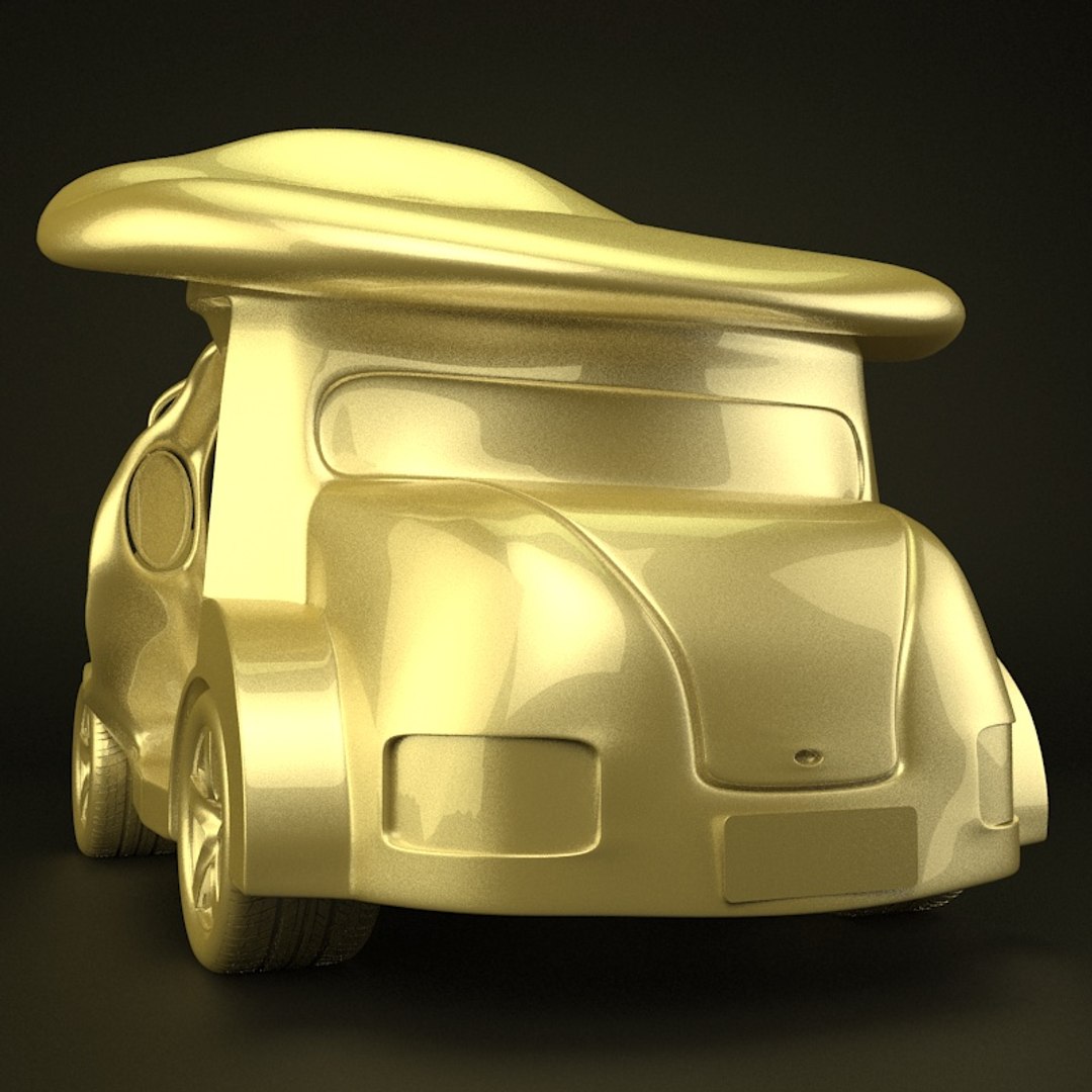 Free Golden Car Concept 3d Model