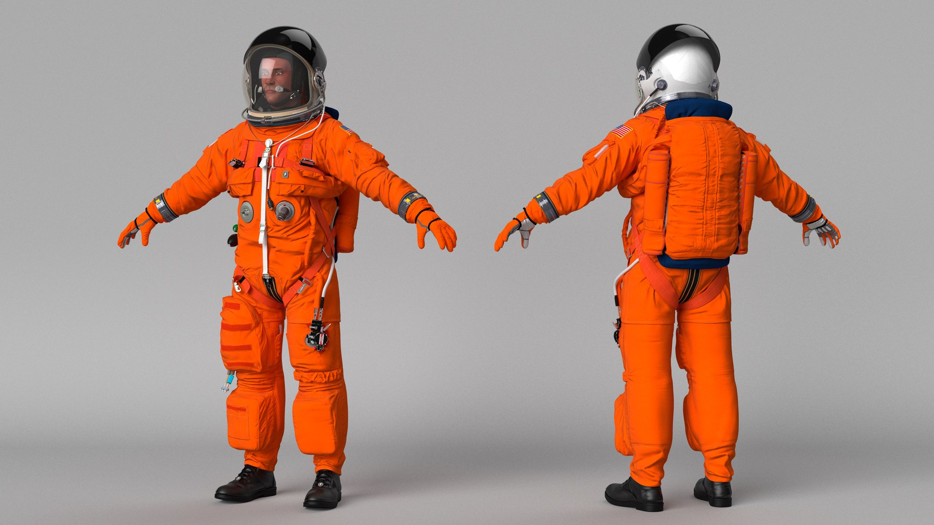 3D Detailed Astronaut Wearing Advanced Crew Escape Suit Fur ...