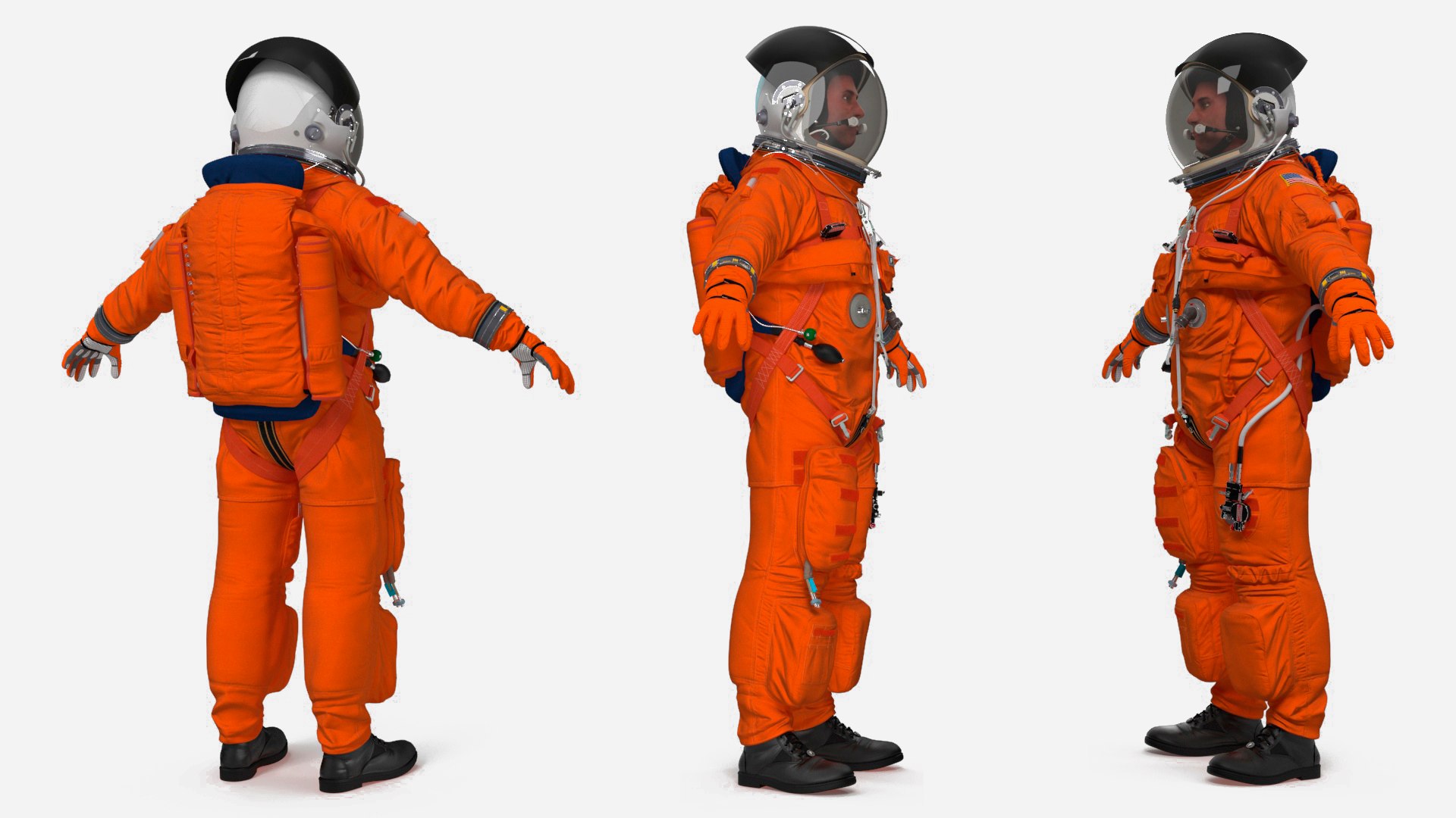 3D Detailed Astronaut Wearing Advanced Crew Escape Suit Fur ...