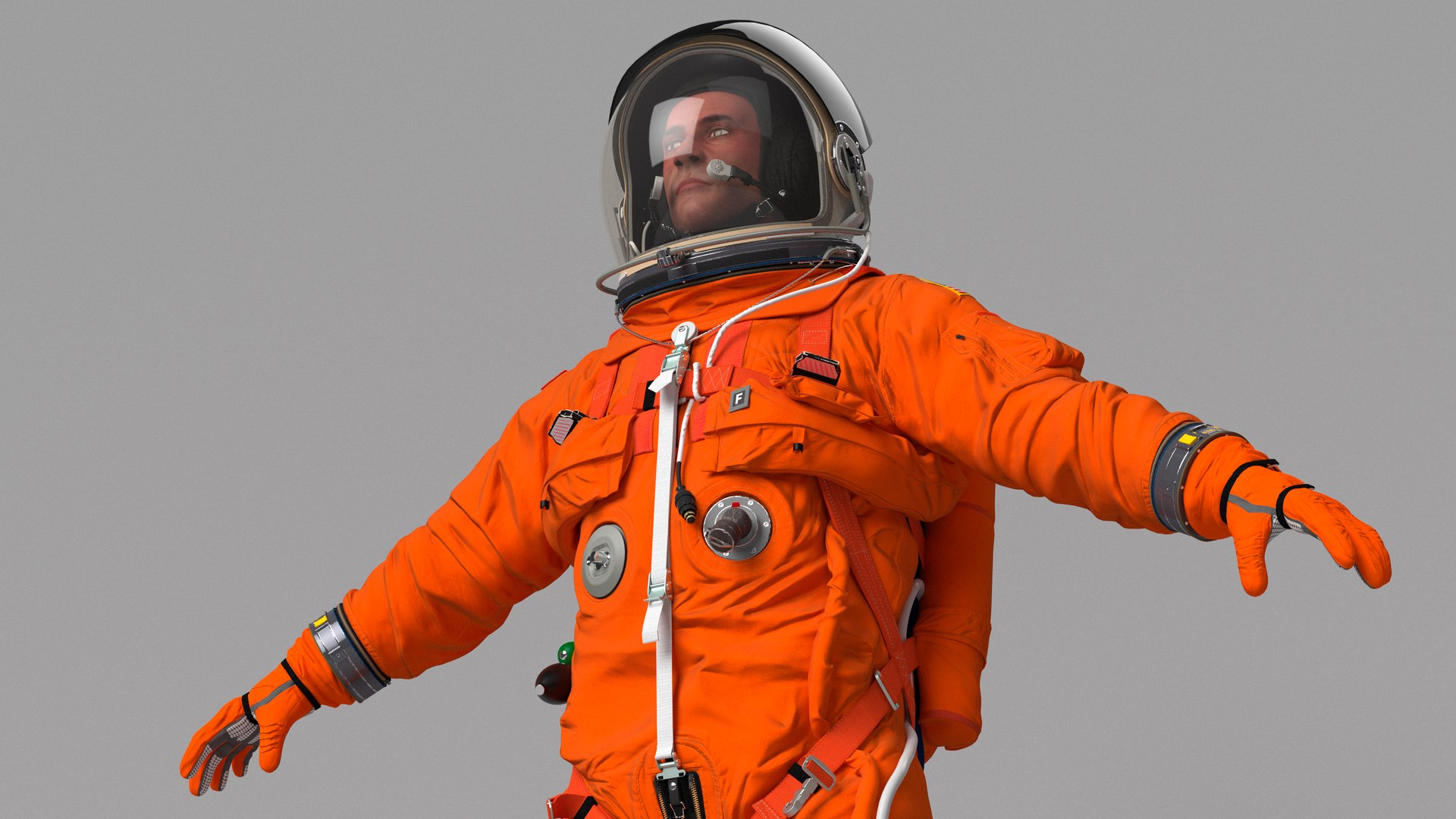 3D Detailed Astronaut Wearing Advanced Crew Escape Suit Fur ...