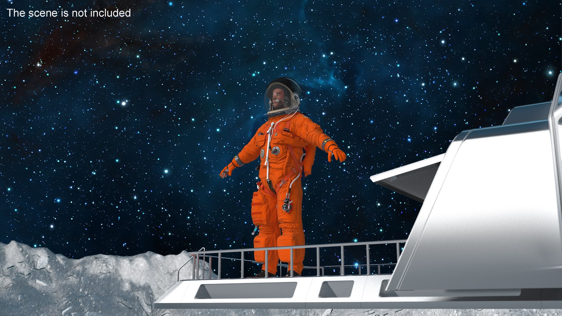 3D Detailed Astronaut Wearing Advanced Crew Escape Suit Fur ...