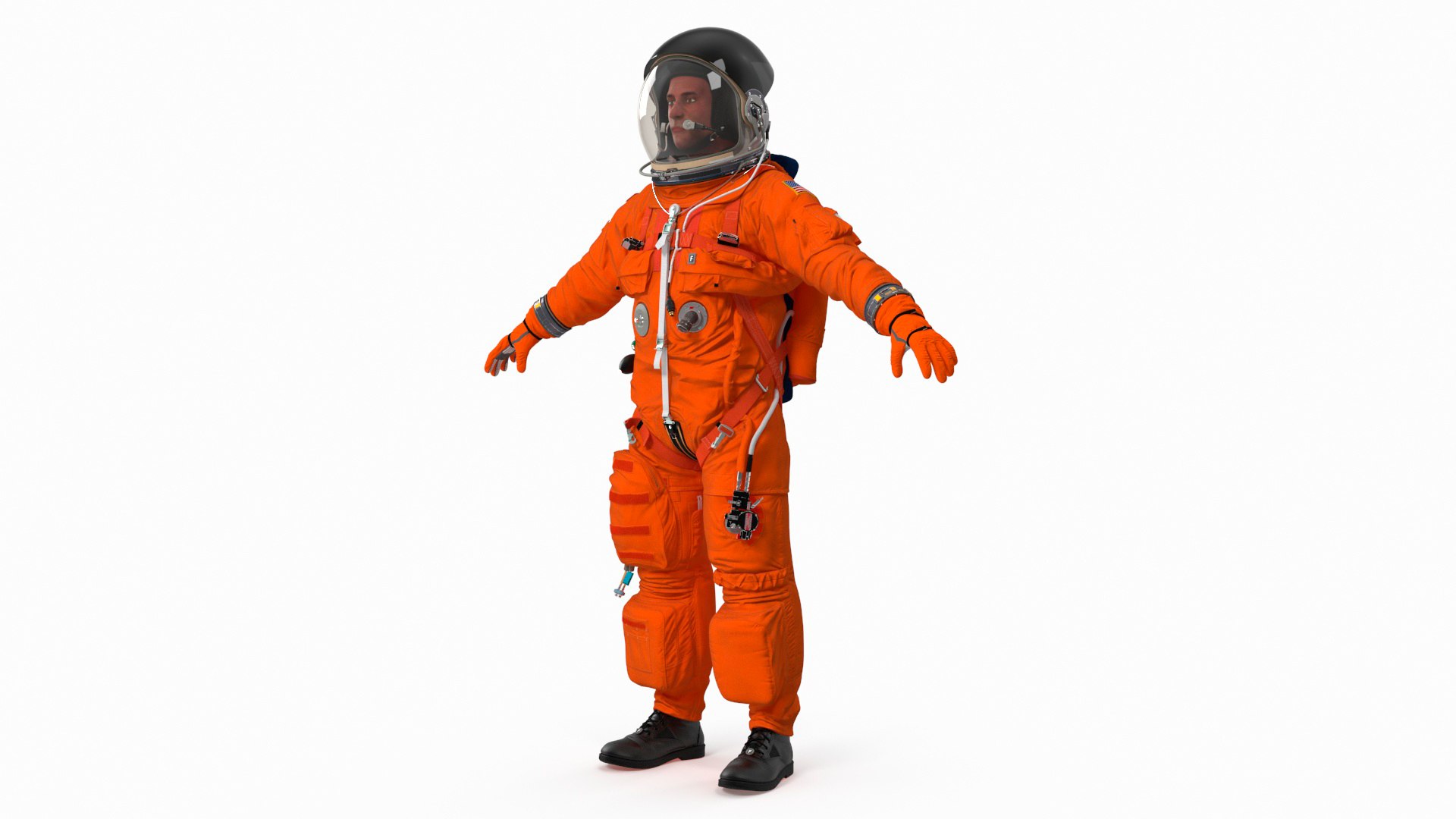 3D Detailed Astronaut Wearing Advanced Crew Escape Suit Fur ...