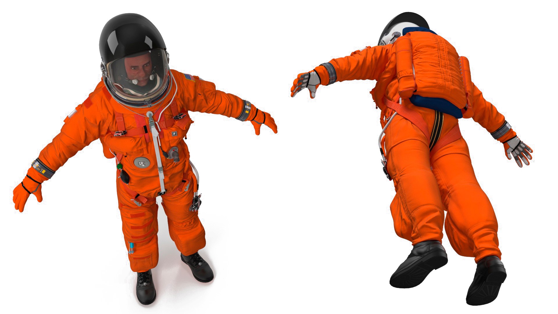 3D Detailed Astronaut Wearing Advanced Crew Escape Suit Fur ...