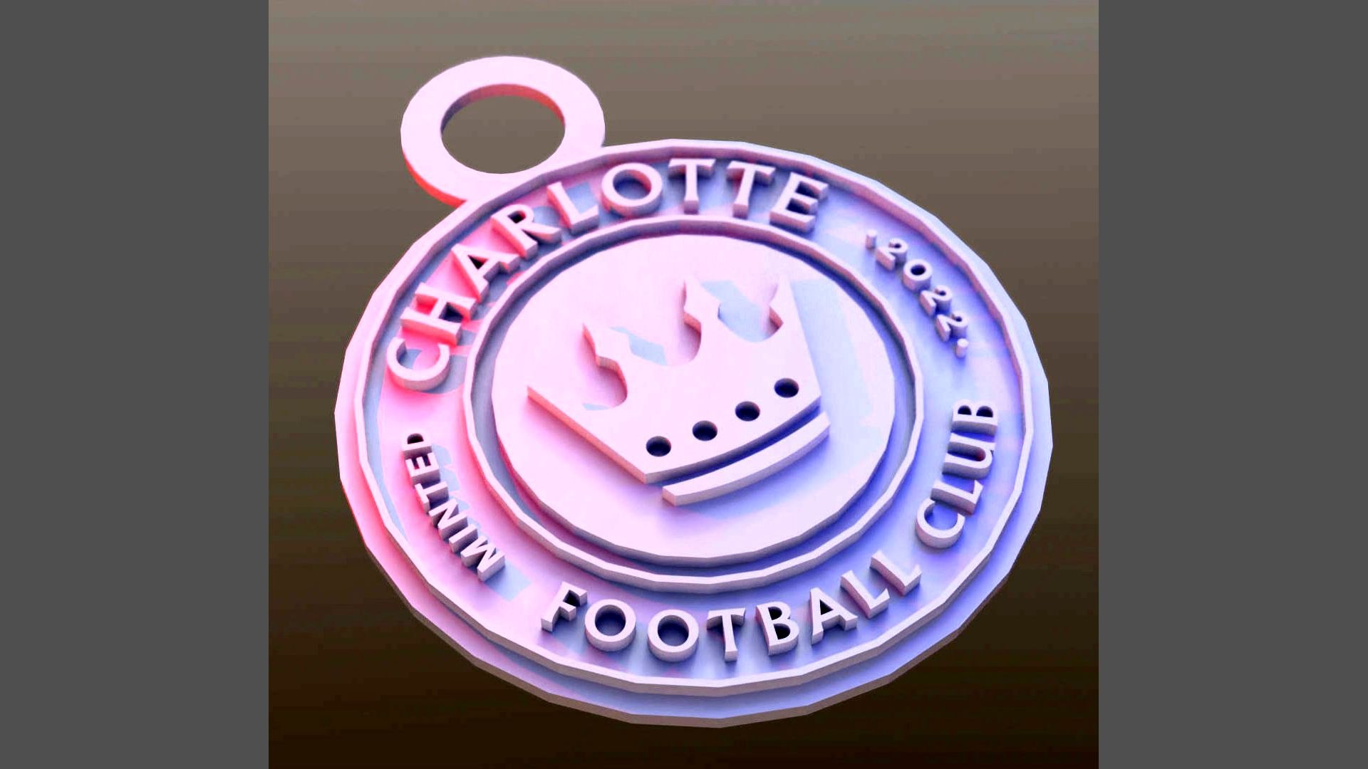 Charlotte Fc Club Logo Keychan Printable And Renderable 3D Model ...