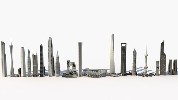 China urban landmark skyscrapers 3D model - TurboSquid 1868664
