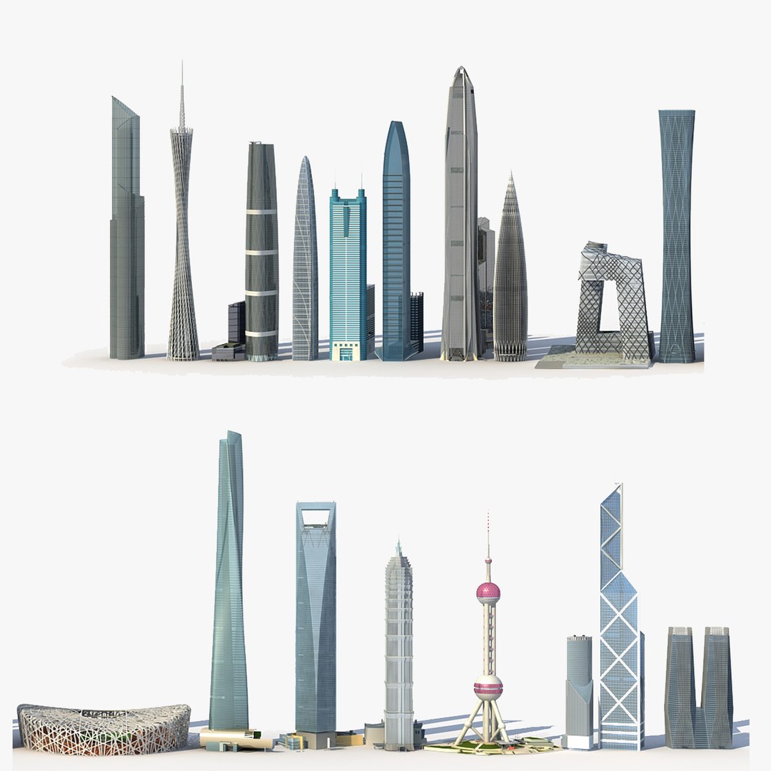China Urban Landmark Skyscrapers 3D Model - TurboSquid 1868664