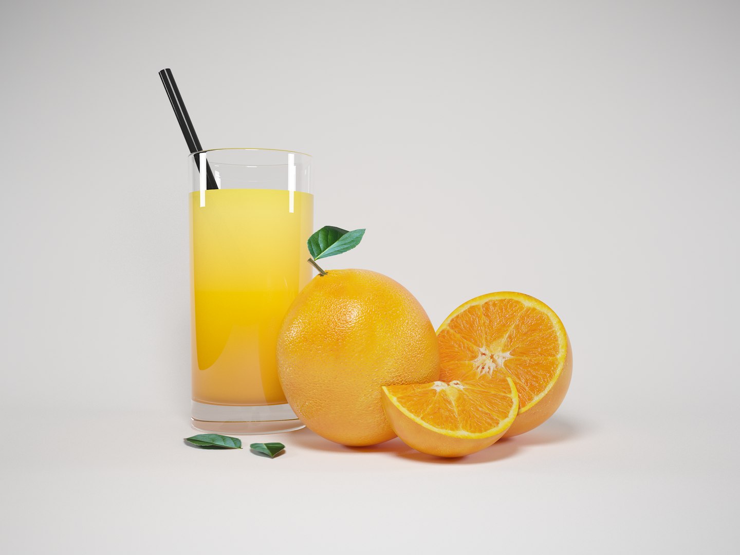 3d Model Scene Oranges