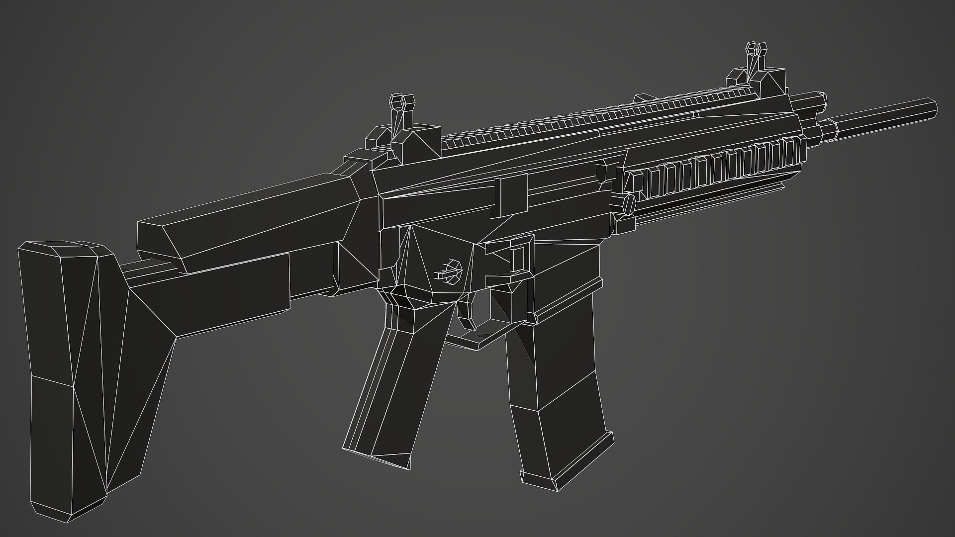 3D Stylized ACR Assault Rifle Low Poly Mobile Ready 3D Model ...