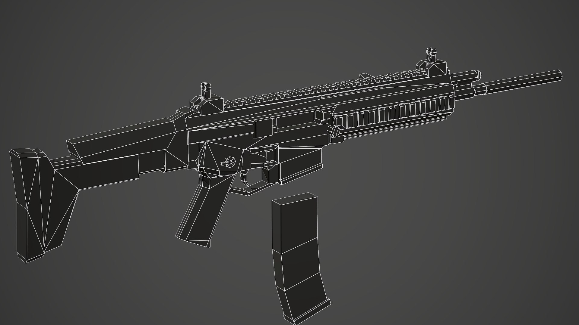 3D Stylized ACR Assault Rifle Low Poly Mobile Ready 3D Model ...