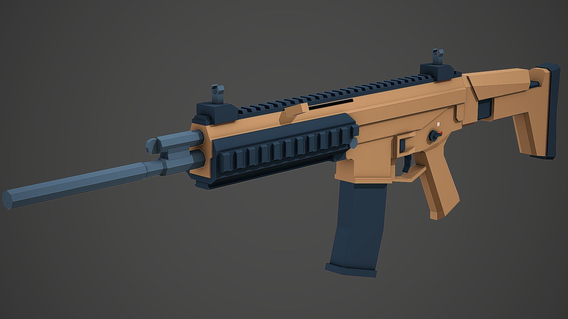 3D Stylized ACR Assault Rifle Low Poly Mobile Ready 3D Model ...
