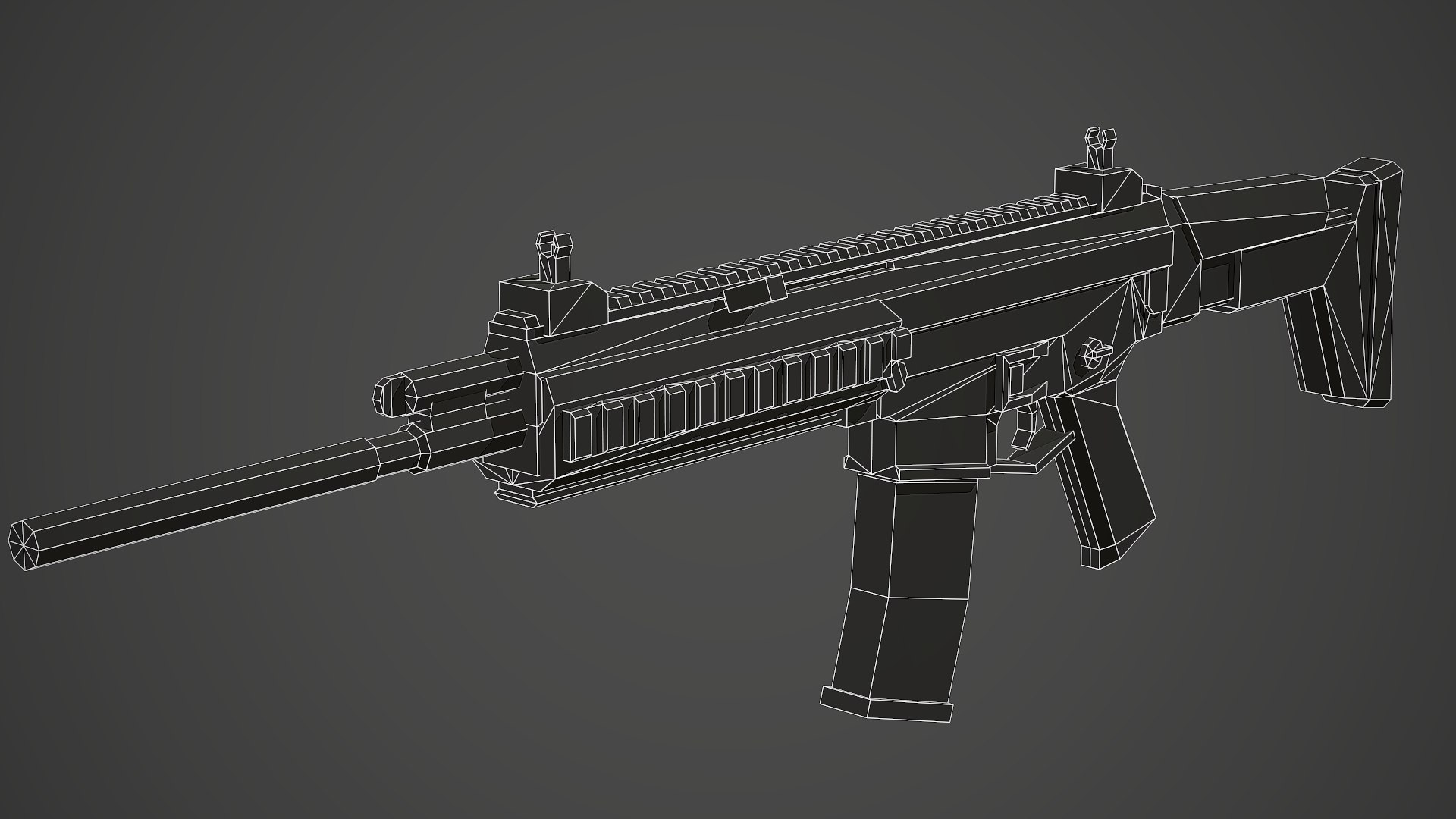 3D Stylized ACR Assault Rifle Low Poly Mobile Ready 3D Model ...