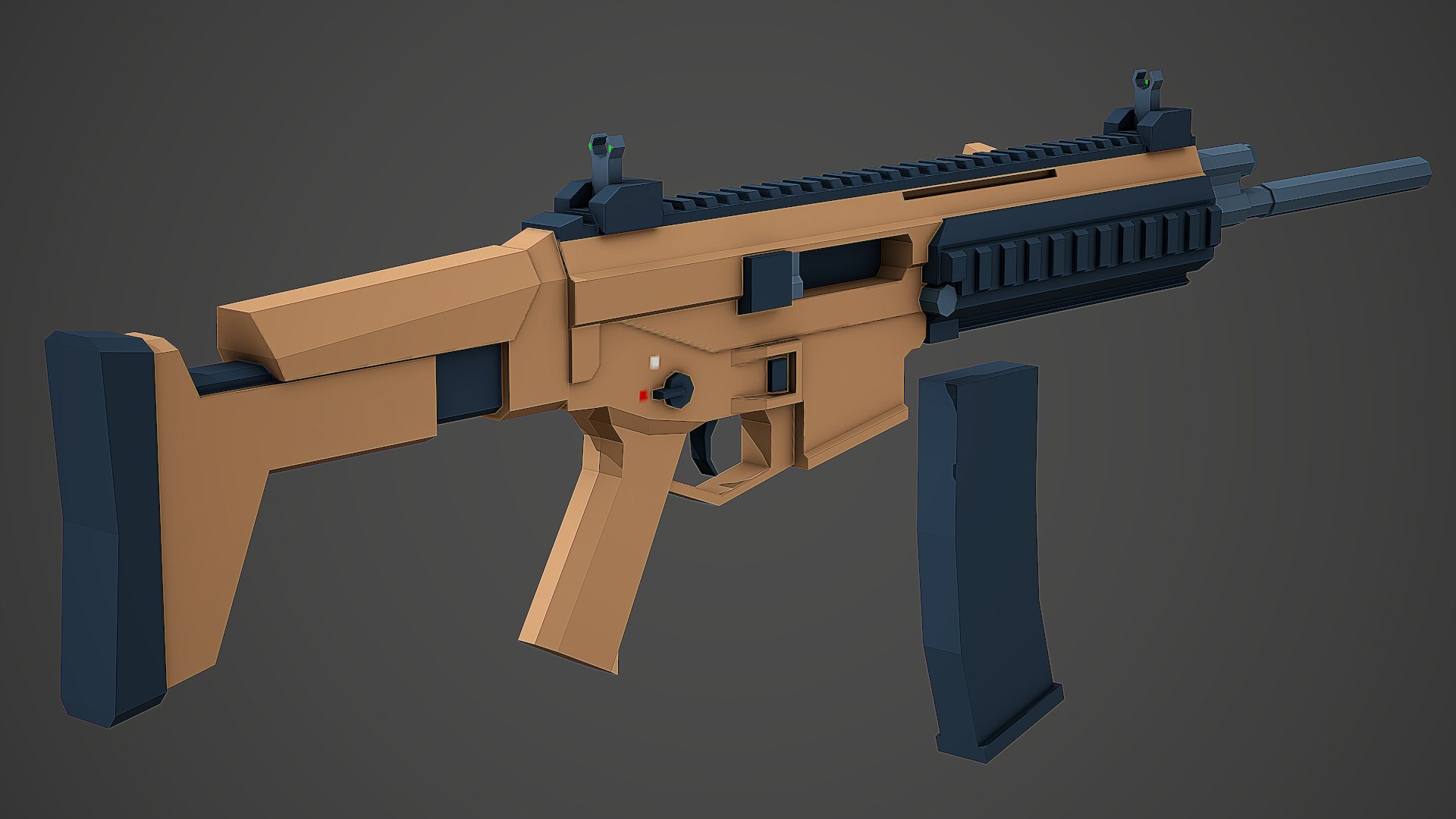 3D Stylized ACR Assault Rifle Low Poly Mobile Ready 3D Model ...